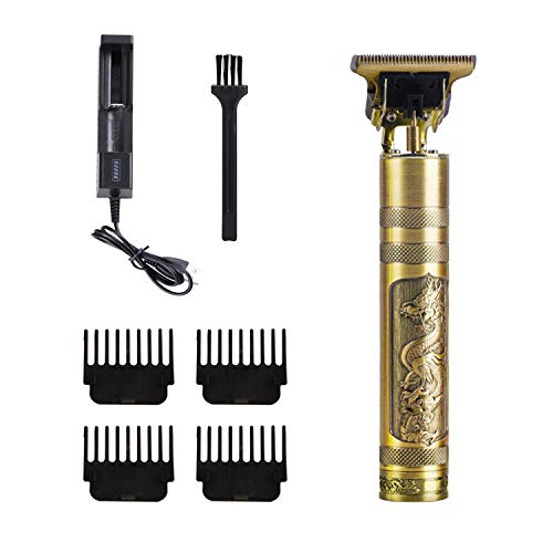 ReverseClock Hair Clippers for Men, Pro Li Close Cutting Trimmer, T-blade Cordless Electric Rechargeable Grooming Kit 1.5/2/3/4 mm Zero Gapped Detail Barber Haircut (Dragon Phoenix)