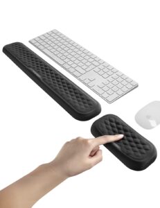 vaydeer wrist rest for keyboard and mouse, computer ergonomic wrist support pad, soft memory foam arm cushion for desk, palm hand office laptop typing