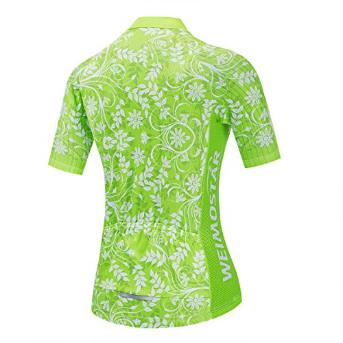 Cycling Jersey Women,Ladies Summer Short Sleeve Road Bike Tops Cycling Clothing Breathable Bicycle Shirts