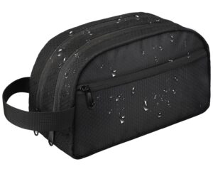 emissary nylon men's toiletry bag - large waterproof shower bag - travel toiletries bag - dopp kitt for men - toiletry bag for men and women - shaving bag for men travel (black water-resistant)