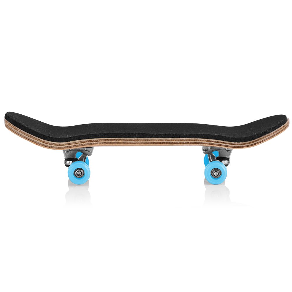 Raguso Maple Wooden Alloy Fingerboard Finger Skateboards Mini Fingerboard with Soft Pad Bearing Wheels and Box Reduce Pressure Kids Gifts(Light Blue)