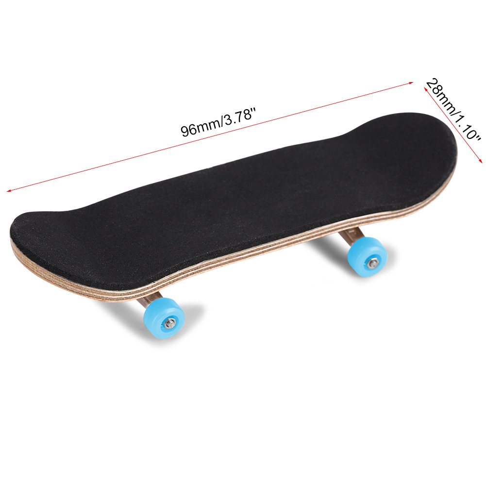 Raguso Maple Wooden Alloy Fingerboard Finger Skateboards Mini Fingerboard with Soft Pad Bearing Wheels and Box Reduce Pressure Kids Gifts(Light Blue)