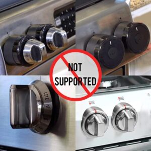 EUDEMON 1 Pack Oven Door Lock(Black) & 6 Pack Stove Knob Cover(Clear) Bundle