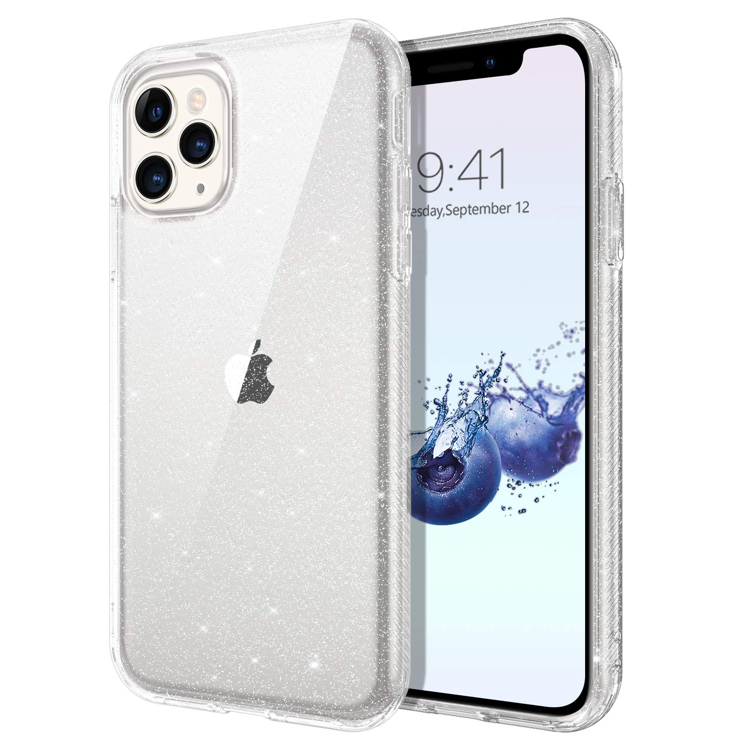 DOMAVER iPhone 11 Pro Max Case Clear Glitter Sparkle Soft Gel Anti-Slip Durable Smooth Shockproof Protective Phone Cover for iPhone 11 Pro Max 6.5 Inch