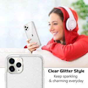 DOMAVER iPhone 11 Pro Max Case Clear Glitter Sparkle Soft Gel Anti-Slip Durable Smooth Shockproof Protective Phone Cover for iPhone 11 Pro Max 6.5 Inch