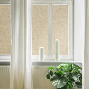 LEMON CLOUD Window Film No Adhesive Removable,Decorative Privacy Window Films,Texture Privacy Glass Film for Bathroom Office Home(35.4x78.7inches, Brown)