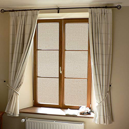 LEMON CLOUD Window Film No Adhesive Removable,Decorative Privacy Window Films,Texture Privacy Glass Film for Bathroom Office Home(35.4x78.7inches, Brown)