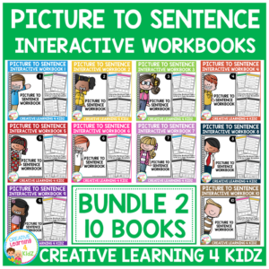 picture to sentence worksheets workbook bundle 2