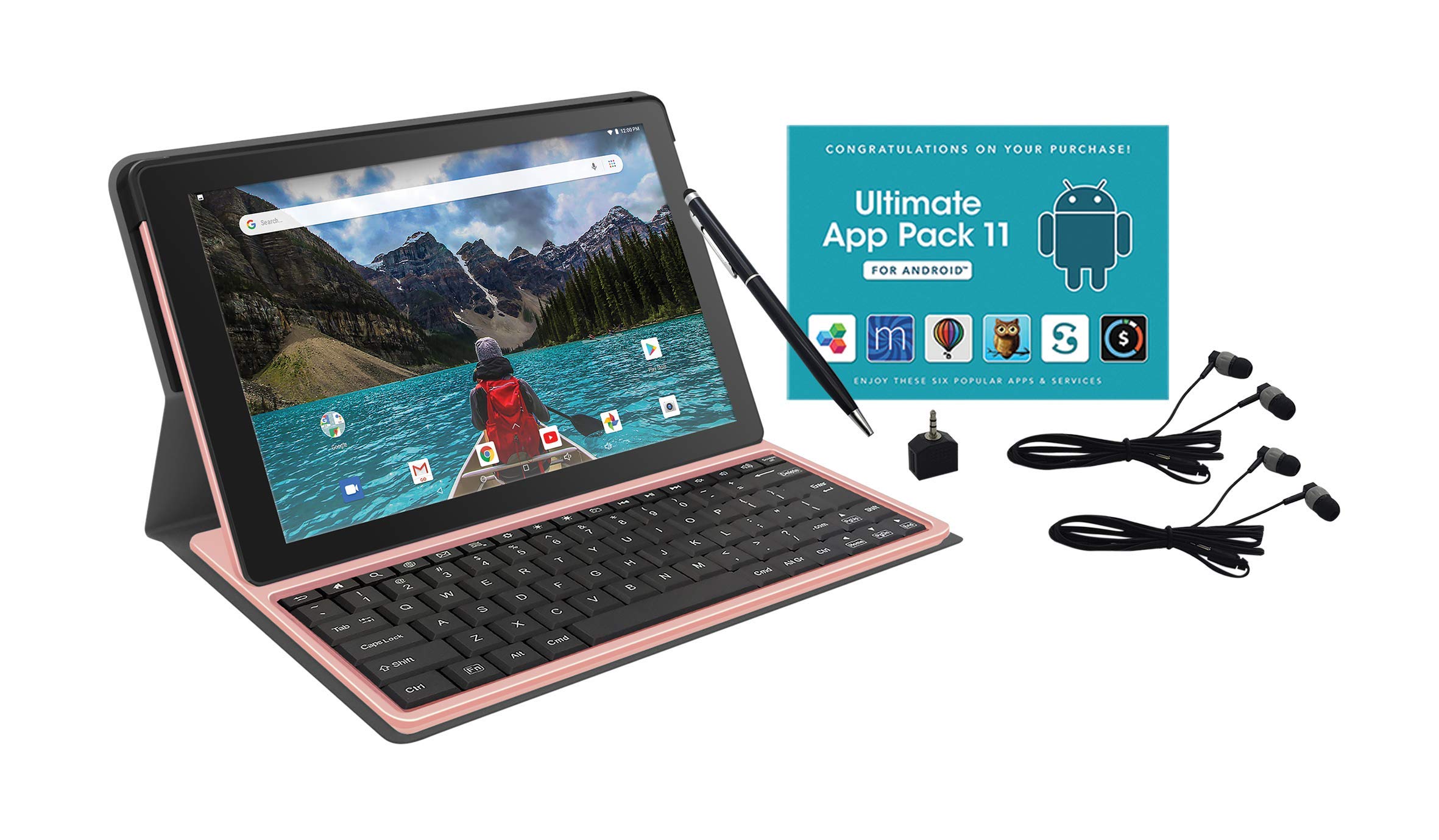 RCA 10.1 inch Tablet with Folio Keyboard (Rose Gold)