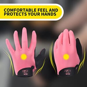 Kayak Gloves for Women - Full Finger Pink Rowing Gloves with Anti Slip Palm- Ideal for Kayaking, Paddling, Sculling, Fishing, Watersports, Sailing, Jet Ski and More. (M (Fits 6.5"-7"))