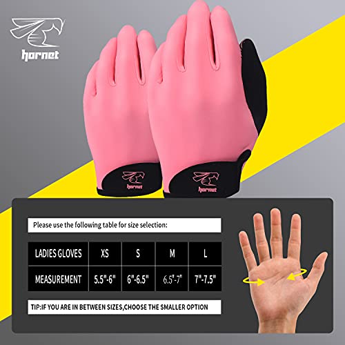 Kayak Gloves for Women - Full Finger Pink Rowing Gloves with Anti Slip Palm- Ideal for Kayaking, Paddling, Sculling, Fishing, Watersports, Sailing, Jet Ski and More. (M (Fits 6.5"-7"))