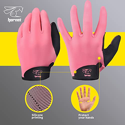 Kayak Gloves for Women - Full Finger Pink Rowing Gloves with Anti Slip Palm- Ideal for Kayaking, Paddling, Sculling, Fishing, Watersports, Sailing, Jet Ski and More. (M (Fits 6.5"-7"))