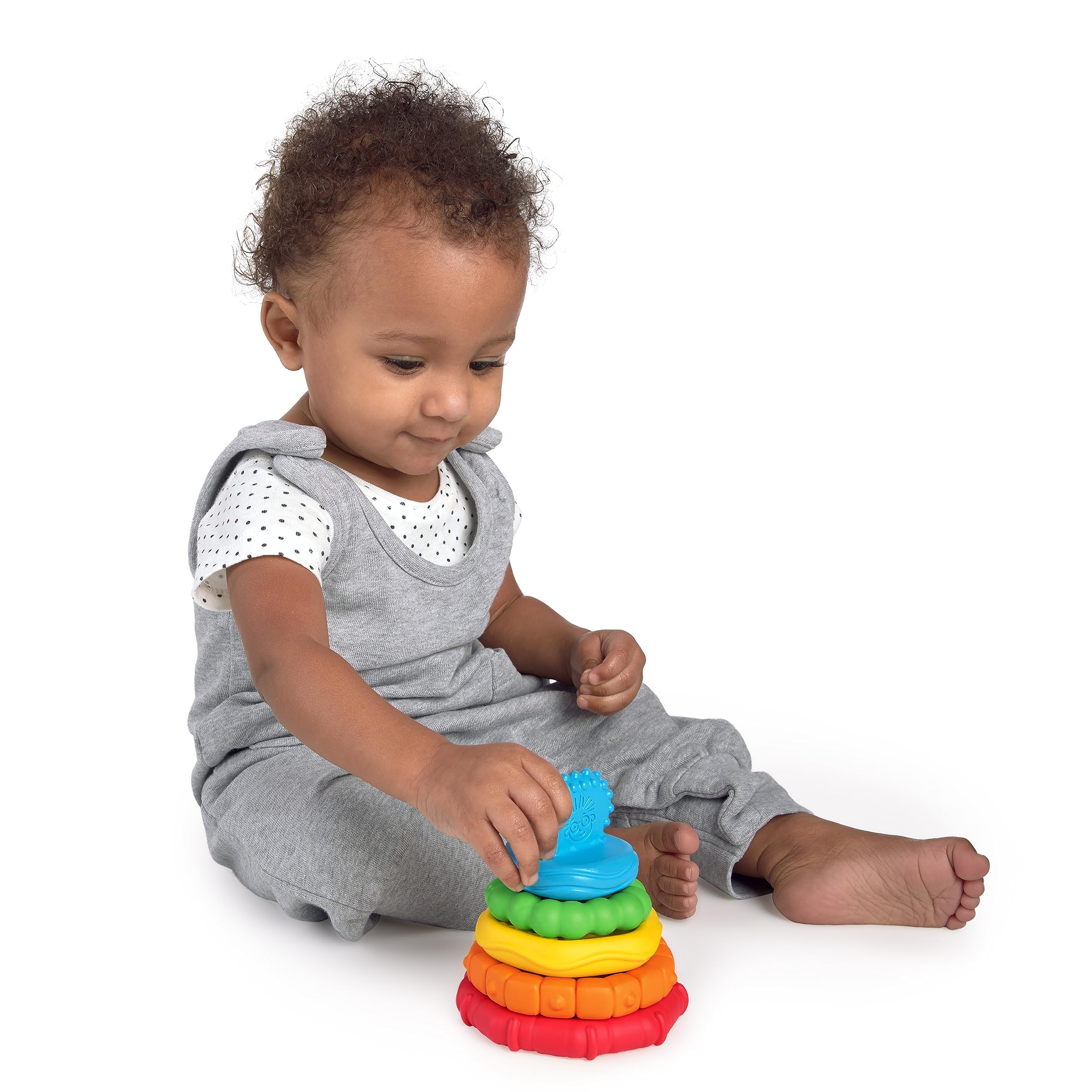 Baby Einstein Stack & Teethe Multi-Textured Easy-to-Grasp 5-Piece Teether Toy Set, Ages 3 Months +