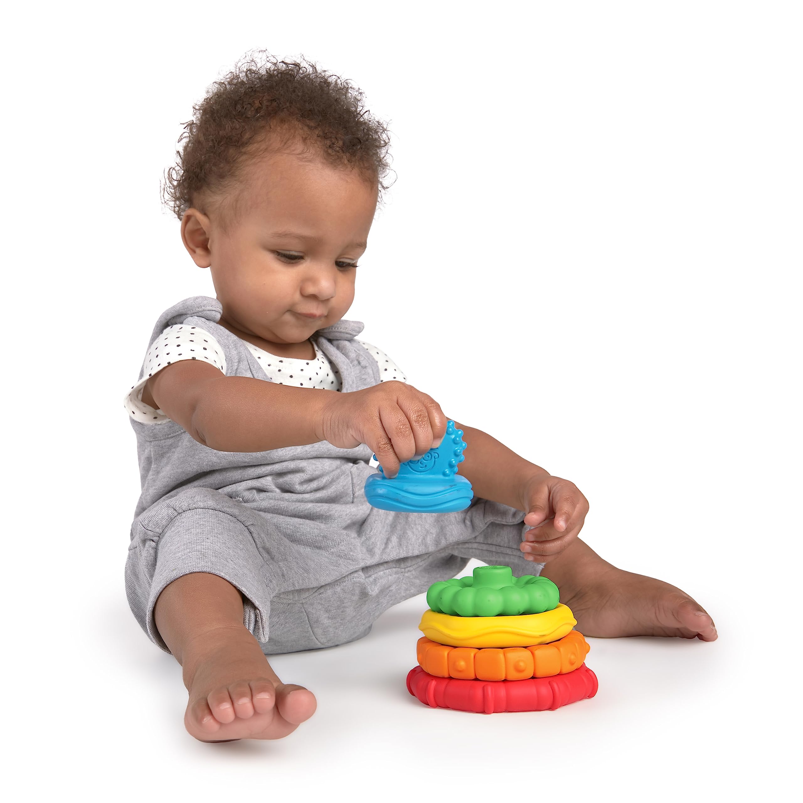 Baby Einstein Stack & Teethe Multi-Textured Easy-to-Grasp 5-Piece Teether Toy Set, Ages 3 Months +