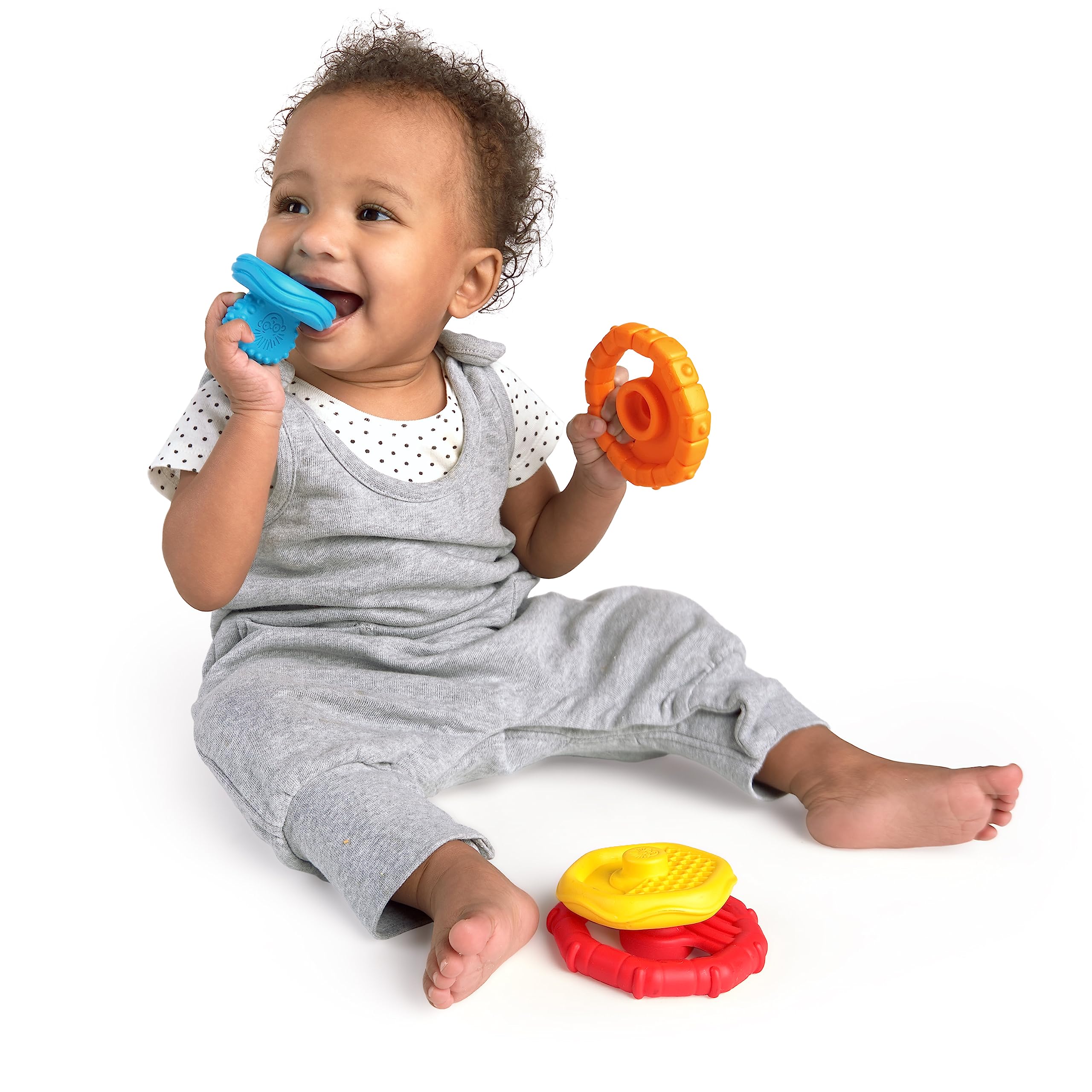 Baby Einstein Stack & Teethe Multi-Textured Easy-to-Grasp 5-Piece Teether Toy Set, Ages 3 Months +