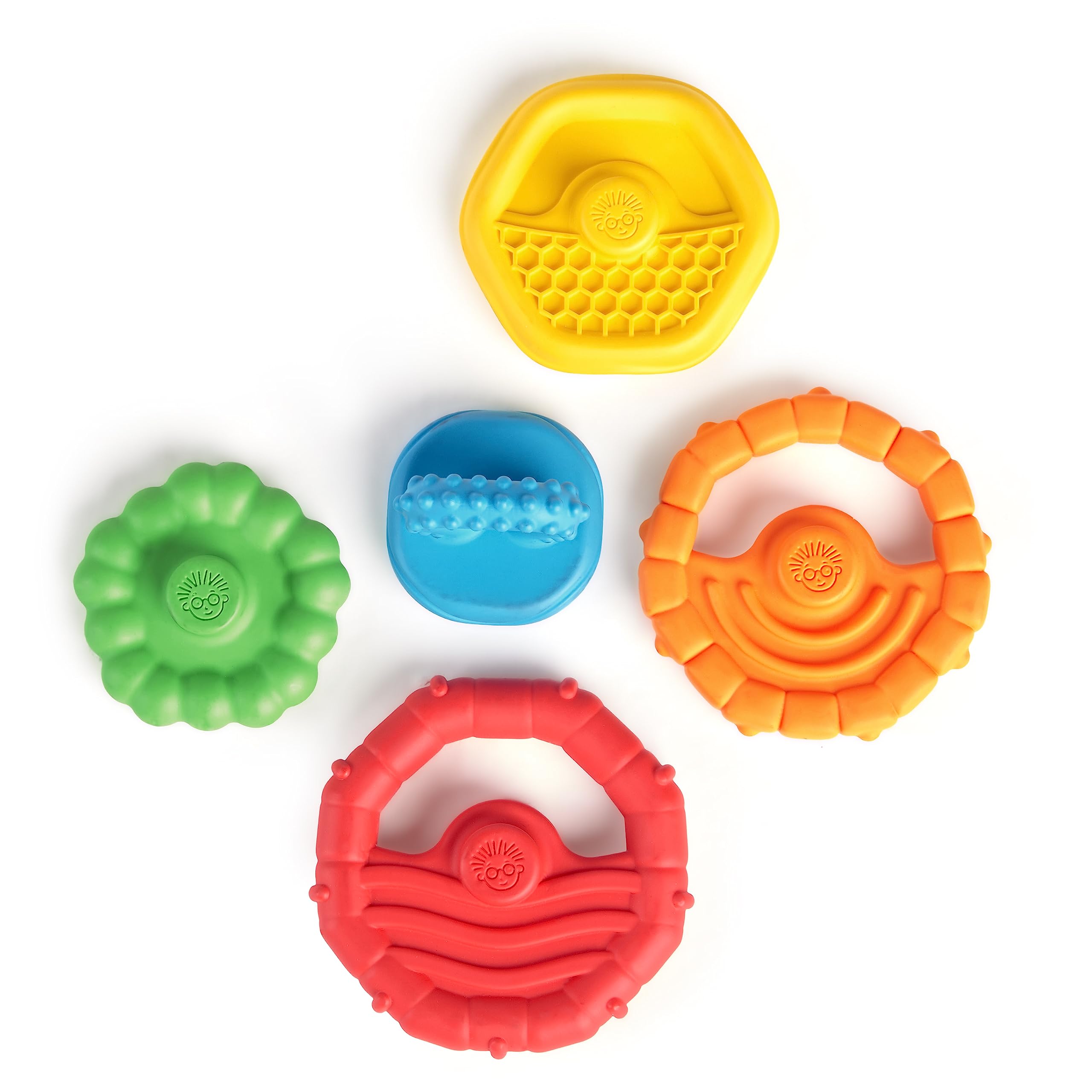 Baby Einstein Stack & Teethe Multi-Textured Easy-to-Grasp 5-Piece Teether Toy Set, Ages 3 Months +