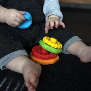 Baby Einstein Stack & Teethe Multi-Textured Easy-to-Grasp 5-Piece Teether Toy Set, Ages 3 Months +