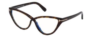 tom ford tf 5729-b eyeglasses color 052 havana with blue block anti reflective lenses