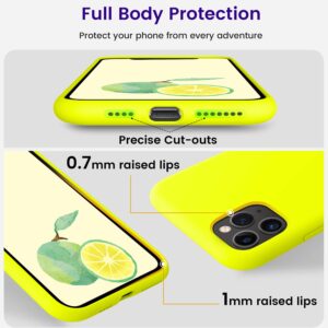 OTOFLY iPhone 11 Pro Max Case,Ultra Slim Fit iPhone Case Liquid Silicone Gel Cover with Full Body Protection Anti-Scratch Shockproof Case Compatible with iPhone 11 Pro Max (Fluorescent Yellow)