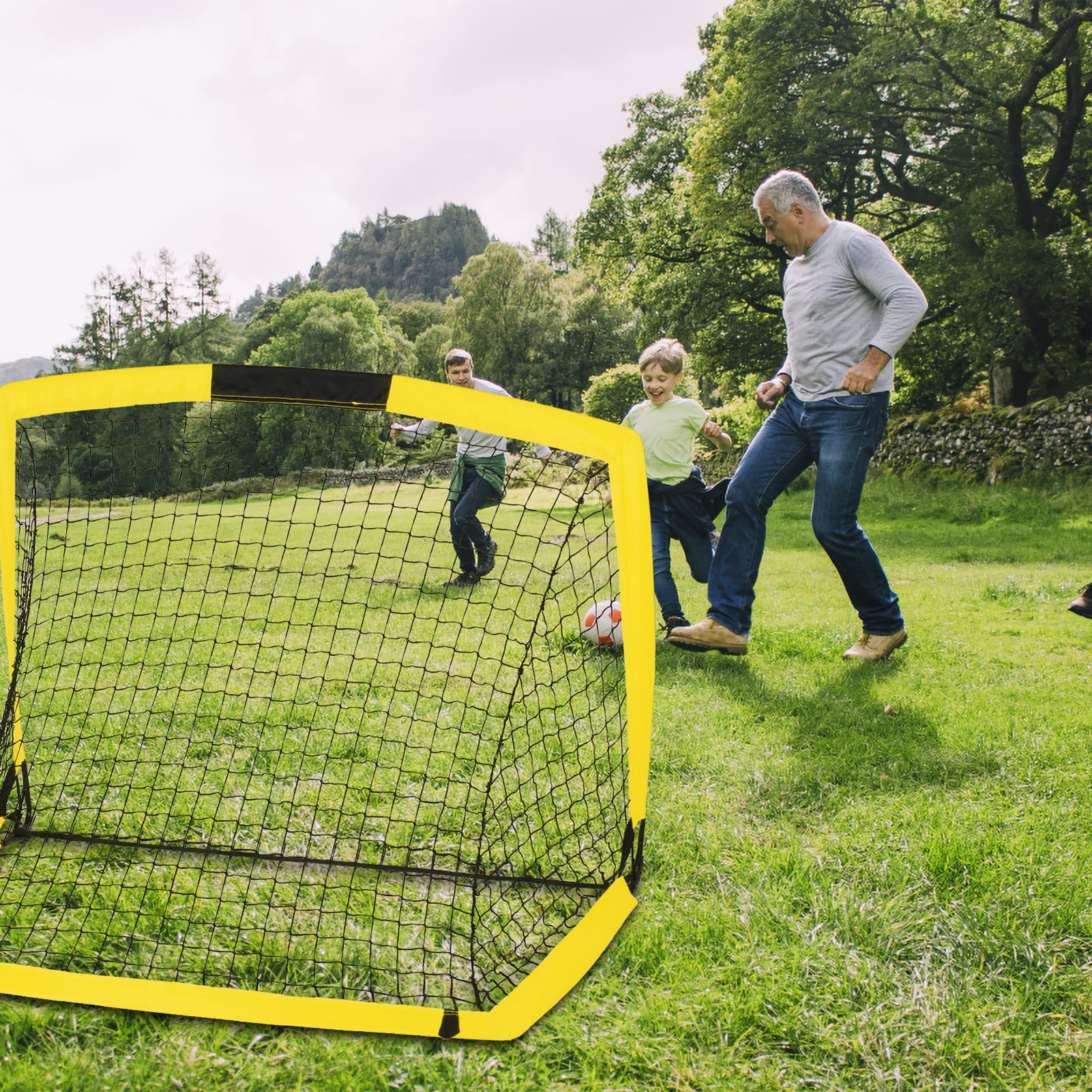 WEKEFON Soccer Goals, Set of 2 - Size 3.6'x2.7' Portable Foldable Pop Up Soccer Net for Backyard Training Goal for Kids and Youth Soccer Practice with Carry Bag