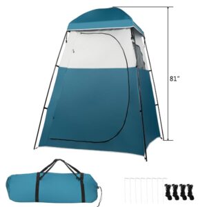 VINGLI 6.7FT Shower Tent, Changing Room Tent for Portable Toilet, with Mesh Floor and Carrying Bag, Lightweight & Sturdy, Perfecr for Camping, Boat, Dressing Outdoor or Indoor