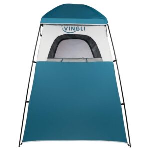 VINGLI 6.7FT Shower Tent, Changing Room Tent for Portable Toilet, with Mesh Floor and Carrying Bag, Lightweight & Sturdy, Perfecr for Camping, Boat, Dressing Outdoor or Indoor