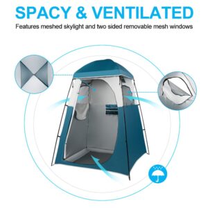 VINGLI 6.7FT Shower Tent, Changing Room Tent for Portable Toilet, with Mesh Floor and Carrying Bag, Lightweight & Sturdy, Perfecr for Camping, Boat, Dressing Outdoor or Indoor