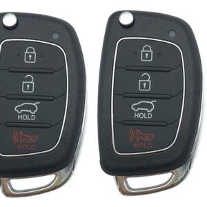 2PCS Replacement Keyless Entry Flip Folding Key Fob Case Shell fit for 2013 2014 2015 2016 Hyundai Santa fe Sonata Tucson Key Fob Cover