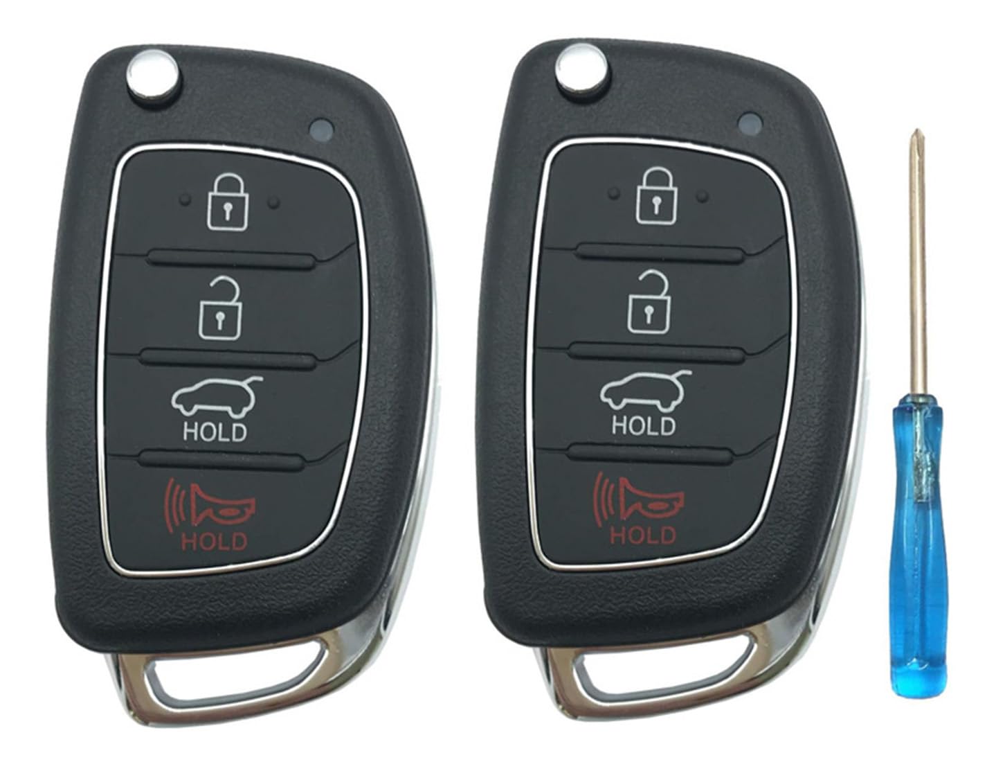 2PCS Replacement Keyless Entry Flip Folding Key Fob Case Shell fit for 2013 2014 2015 2016 Hyundai Santa fe Sonata Tucson Key Fob Cover