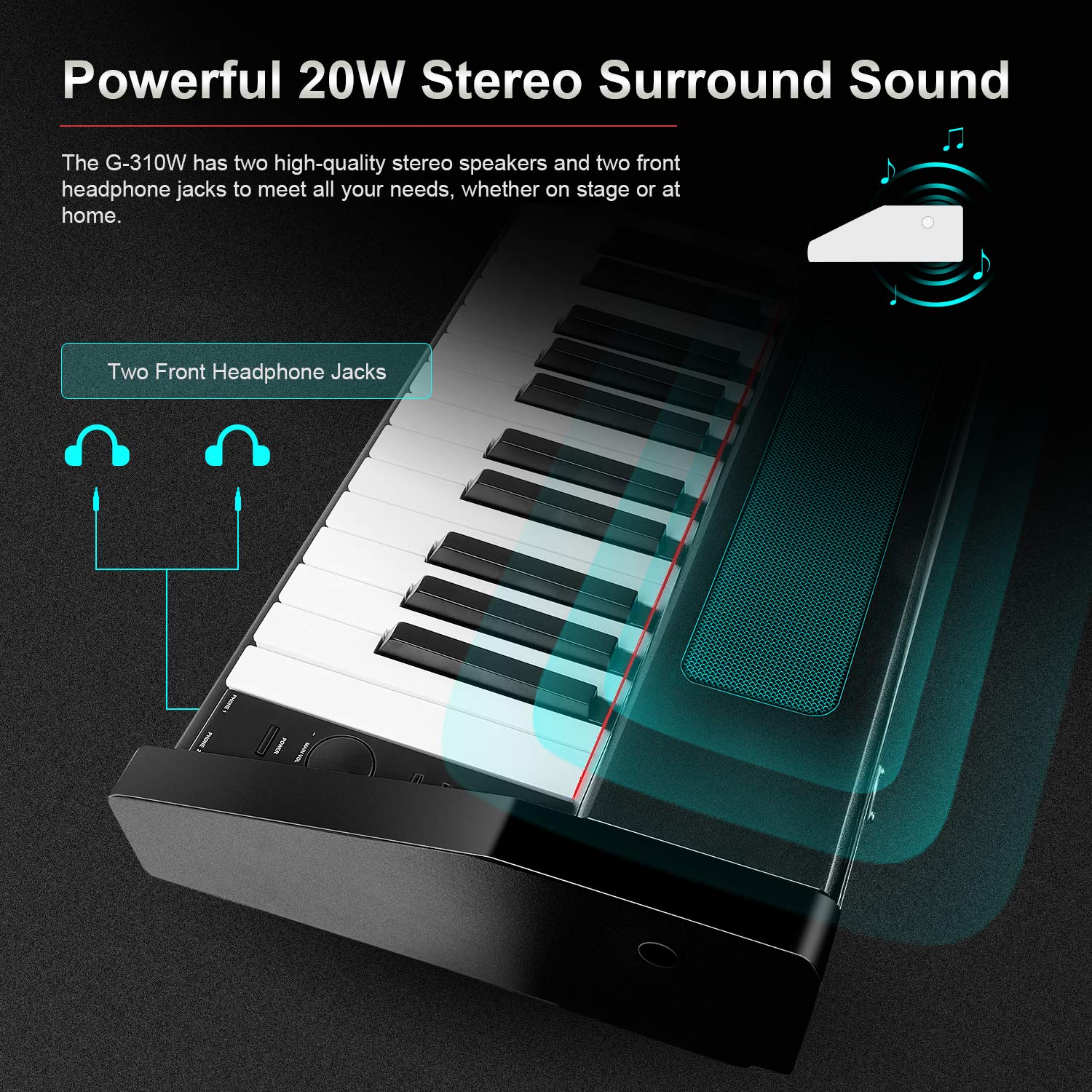 Souidmy G-310W - 88 Key Digital Piano with Full Weighted Graded Hammer Action, String Resonance, Bluetooth MIDI, for Beginner and Professional, Electric Piano Keyboard with Sustain Pedal and Bag