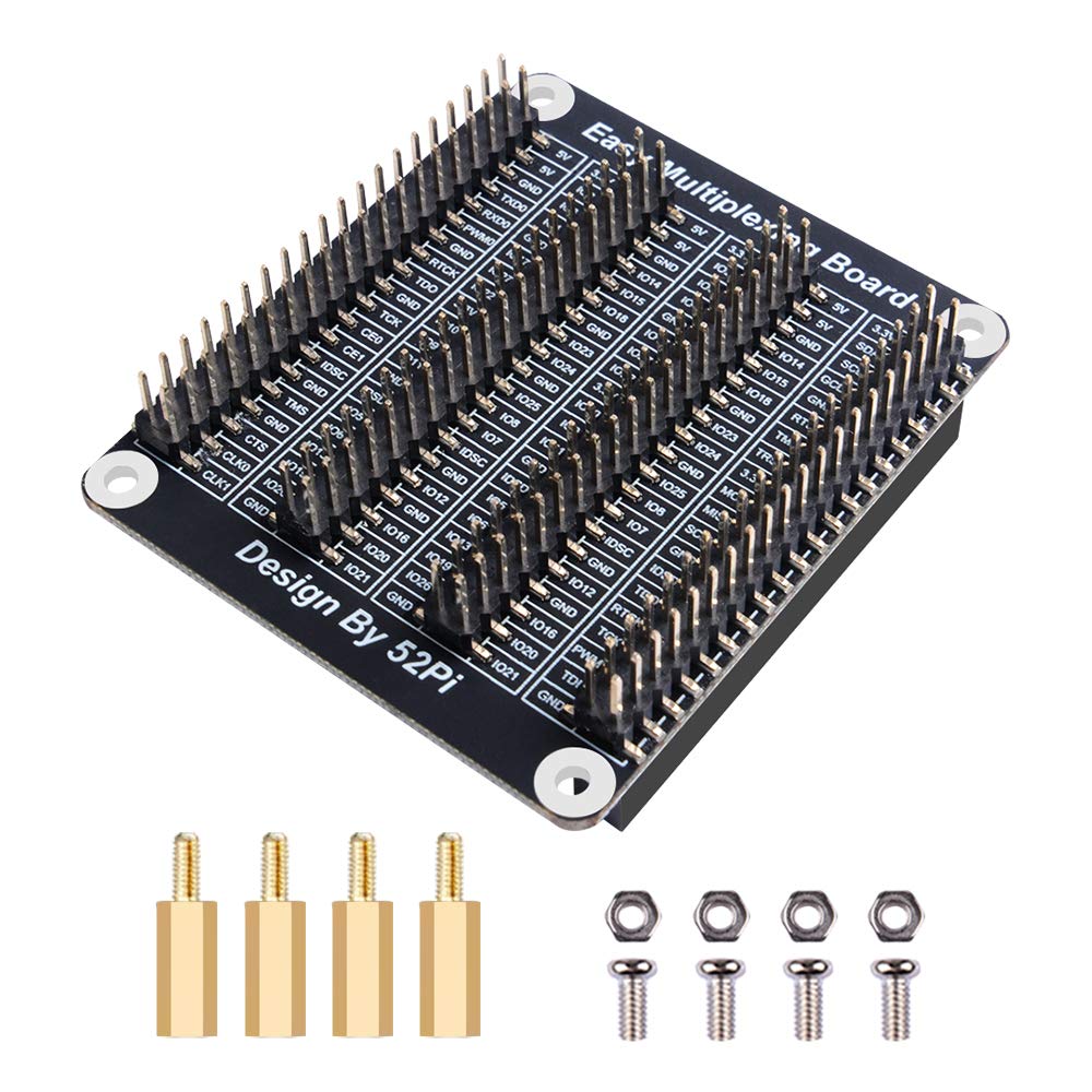 GeeekPi GPIO Extension Board for Raspberry Pi, Expansion Board GPIO 1 to 4 for Raspberry Pi 4B / 3B+ / 3B with Screws