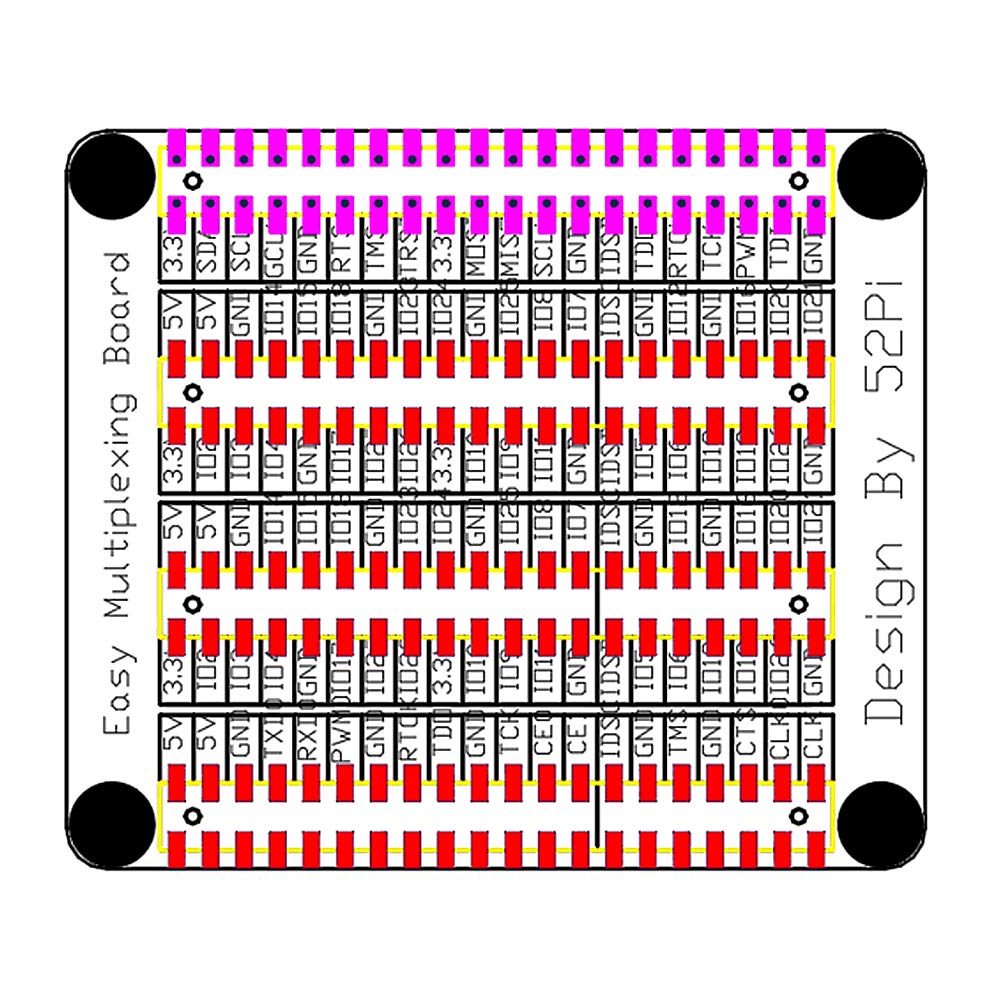 GeeekPi GPIO Extension Board for Raspberry Pi, Expansion Board GPIO 1 to 4 for Raspberry Pi 4B / 3B+ / 3B with Screws