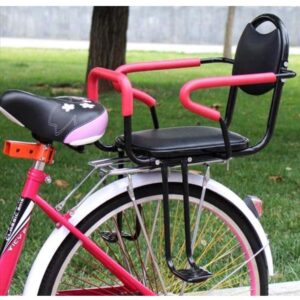 Wing Enterprises Bike Child Seat Carrier Back Mount, Bicycle Seat for Kids Rear Mount, Children's Console with Non-Slip Armrests and Pedals, Padded Seat Belt for 2-6 Year Old Child Seat