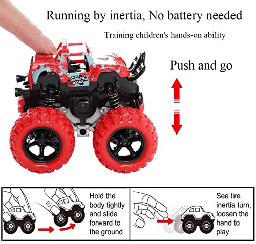 JAFATOY 4 Pack Toy Cars for Kids 3-5 Years Old Boys Girls Monster Trucks Pull Back Car Toy Monster Trucks Toy Toddler Car Toys