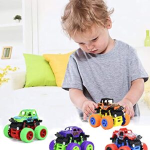 JAFATOY 4 Pack Toy Cars for Kids 3-5 Years Old Boys Girls Monster Trucks Pull Back Car Toy Monster Trucks Toy Toddler Car Toys