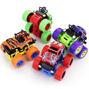 JAFATOY 4 Pack Toy Cars for Kids 3-5 Years Old Boys Girls Monster Trucks Pull Back Car Toy Monster Trucks Toy Toddler Car Toys