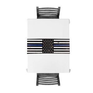 Thin Blue Line Rustic Table Runner-Cotton Linen-Long 90 inche Black American Police Flag Dresser Scarves,Tablerunner for Kitchen/Coffee/Dining,Gift for Law Enforcement,Home Décor Holiday Dinner Scarf