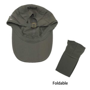 Foldable UPF 50+ Sun Protection Portable Hats Quick Dry Baseball Cap Adjustable Outdoor Sports Hat for Men, Women (Olive, Classic Version)