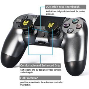 Playrealm FPS Thumbstick Extender & Printing Rubber Silicone Grip Cover 2 Sets for PS5 Dualsenese & PS4 Controller (SAS Who Dares Wins)