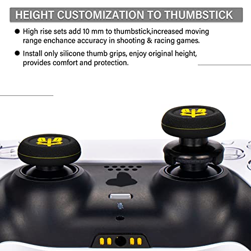 Playrealm FPS Thumbstick Extender & Printing Rubber Silicone Grip Cover 2 Sets for PS5 Dualsenese & PS4 Controller (SAS Who Dares Wins)