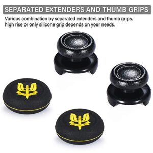 Playrealm FPS Thumbstick Extender & Printing Rubber Silicone Grip Cover 2 Sets for PS5 Dualsenese & PS4 Controller (SAS Who Dares Wins)