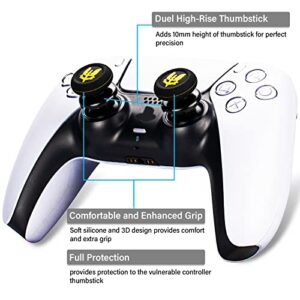 Playrealm FPS Thumbstick Extender & Printing Rubber Silicone Grip Cover 2 Sets for PS5 Dualsenese & PS4 Controller (SAS Who Dares Wins)