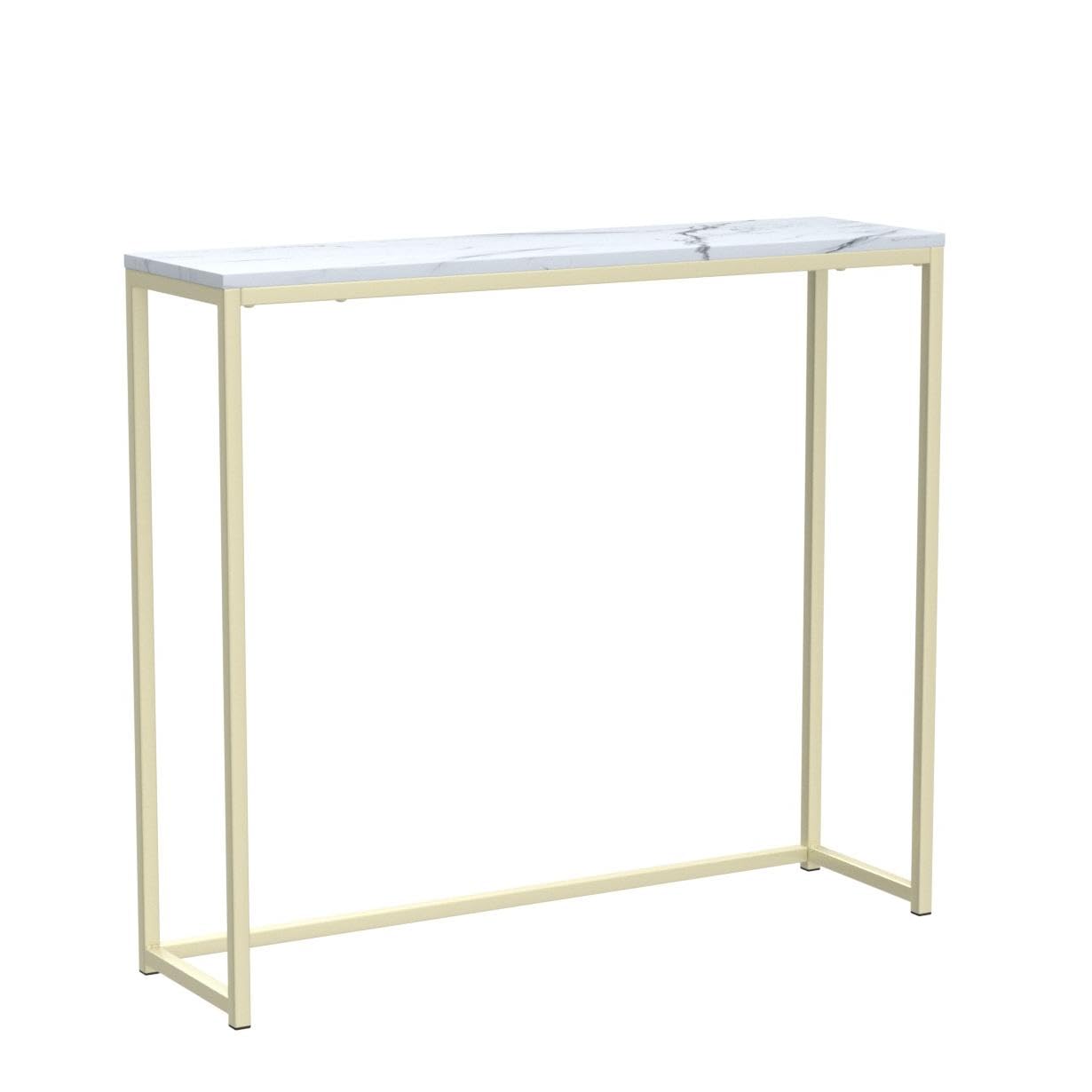 Tilly Lin 36" Faux Marble Console Table with Gold Metal Frame, Rectangular Shape Sofa Table for Entryway, Bar Table for Dining Room, Couch Table, Display Table for Living Room, Hallway, Foyer