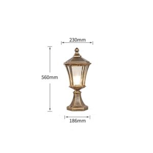 XXINY 56CM European-Style Outdoor Pillar Lamp Outdoor Fence Lamp Door Pillar Lamp Retro Home Street Lamp Waterproof Garden Villa Door Lamp Post Porch Patio Pillar Light Street Stigma Floor Lamp