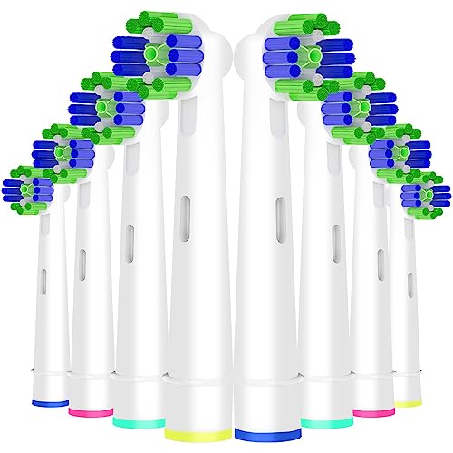 8 Pack 3D Whitening Replacement Brush Heads Compatible with Braun Oral B Electric Toothbrush Pro500/100/1500/3000/Genius7500/7000/9600/8000, Etc.