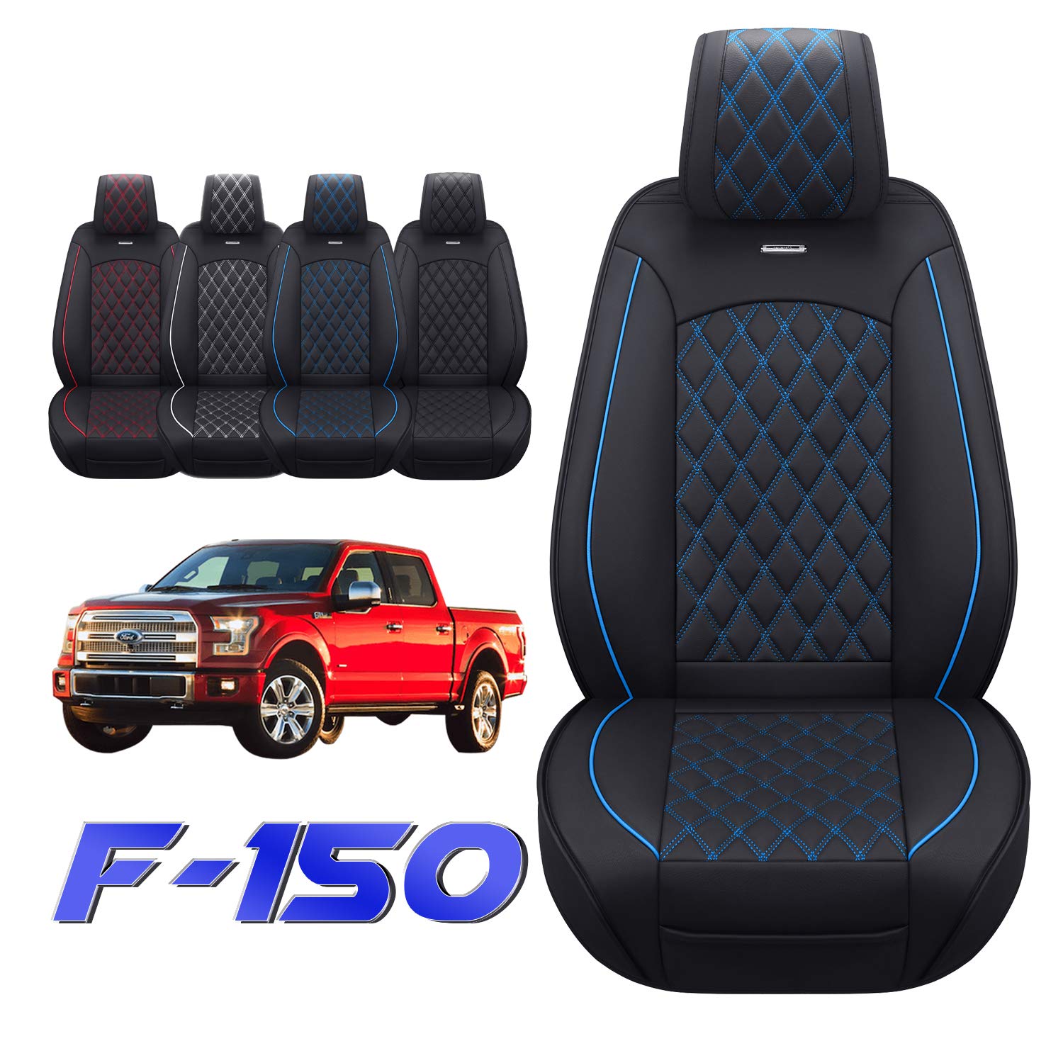 Aierxuan Car Seat Covers Front Set with Waterproof Leather Automotive Vehicle Cushion for Cars SUV Pickup Truck Fit for 2009 to 2024 Ford F150 Carhartt and 2017 to 2024 F250 F350 F450