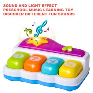 JOYIN 6 PCS Toddler Sensory Educational Musical Instrument Toys Include Driving Steering Wheel Toy, Pretend Play Cellphone with Music, Piano Keyboard Toy for Toddler Boys and Girls