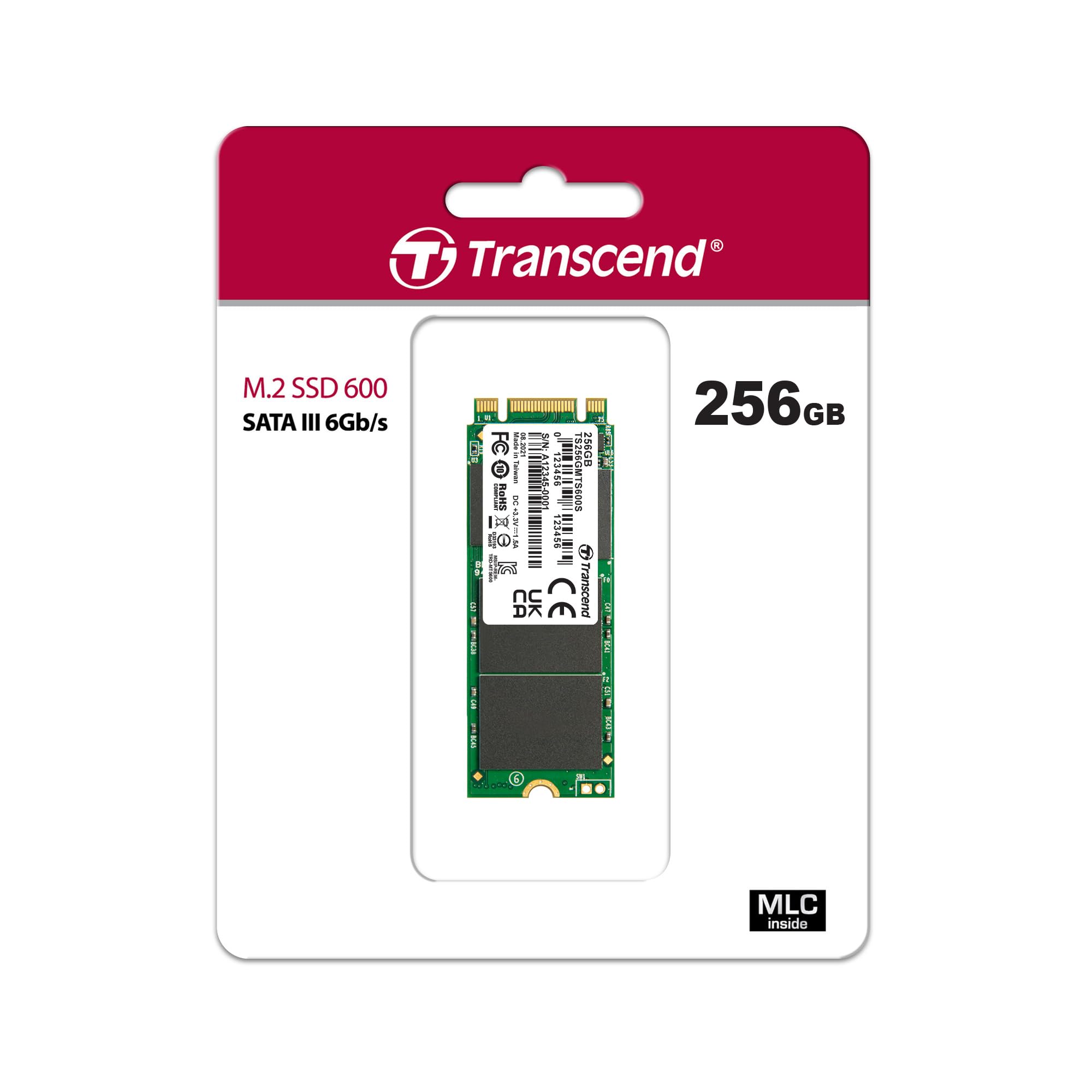 Transcend 256GB SATA III 6Gb/s MTS600S 60 mm M.2 SSD 600S Solid State Drive TS256GMTS600S