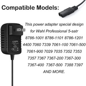 for Wahl Shaver Shaper Charger 2V Power Cord for Wahl Trimmer 8061, 8163, 8786-1001, 7367, 7357, 7029, 7060, 7035, 7339, 7356, 4000, 5-Star Series Replacement Whal Clipper Power Cord