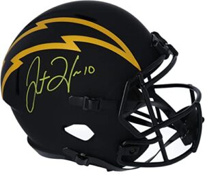 justin herbert los angeles chargers autographed riddell eclipse alternate speed replica helmet - autographed nfl helmets